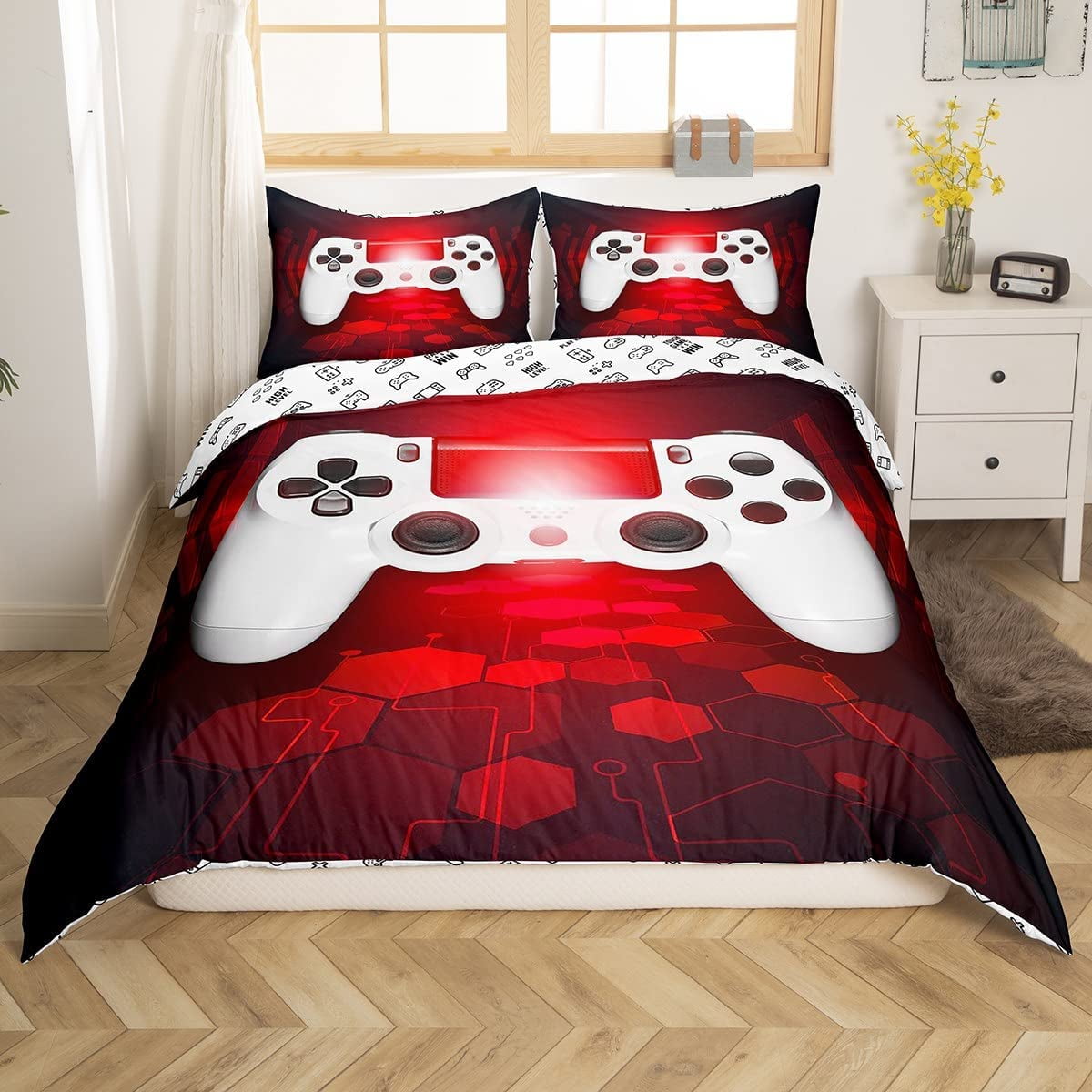 Gamer Comforter Cover for Boys Kids Teens Video Games Bedroom Decor ...