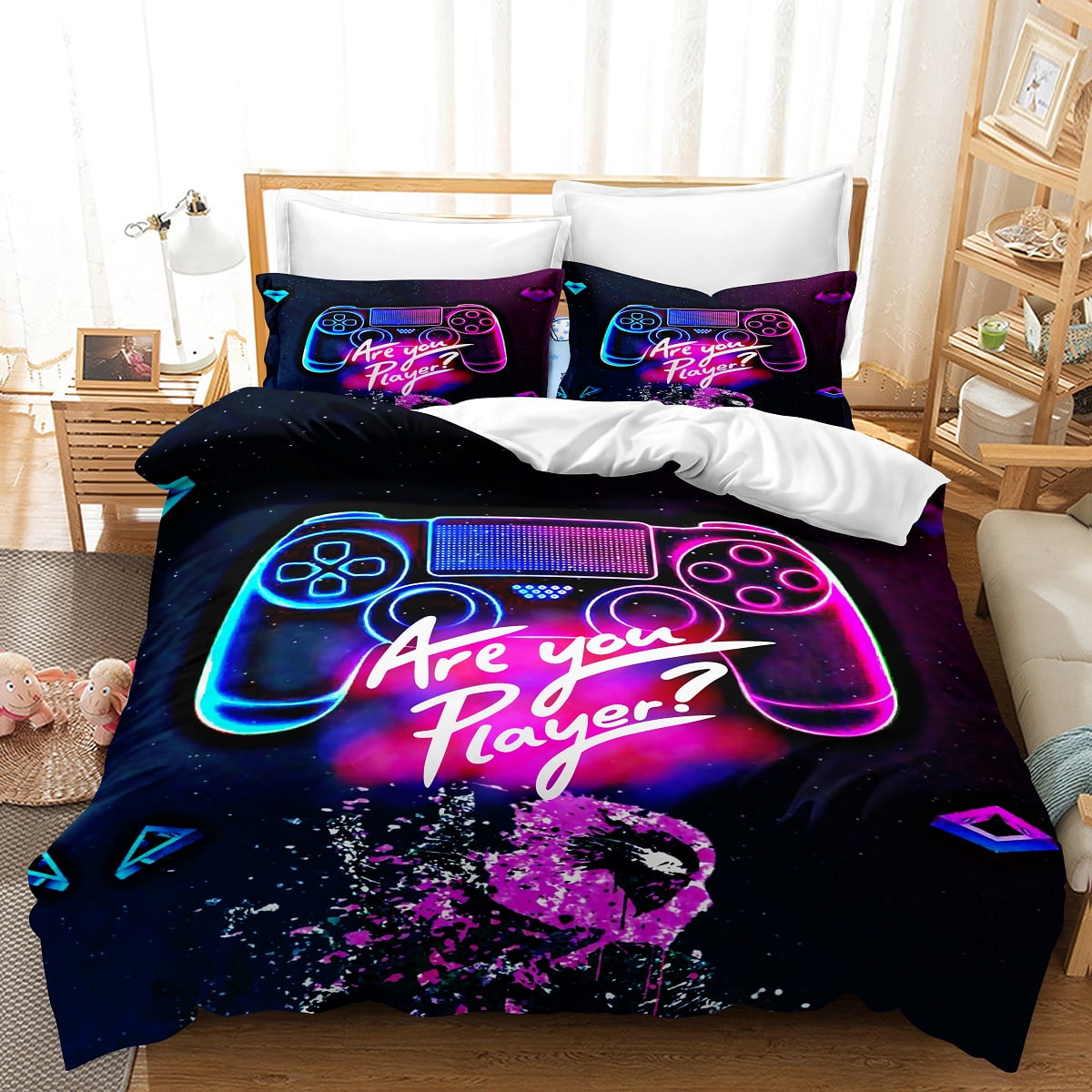 Gamer Comforter Cover Set for Boys Gaming Bedding Set Twin Full Queen ...