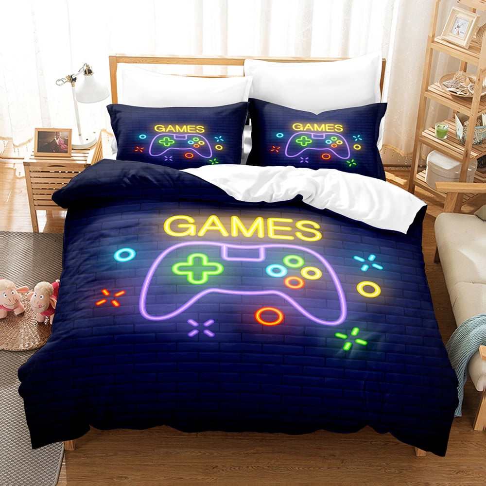 Gamer Comforter Cover Set for Boys Gaming Bedding Set Twin Full Queen ...