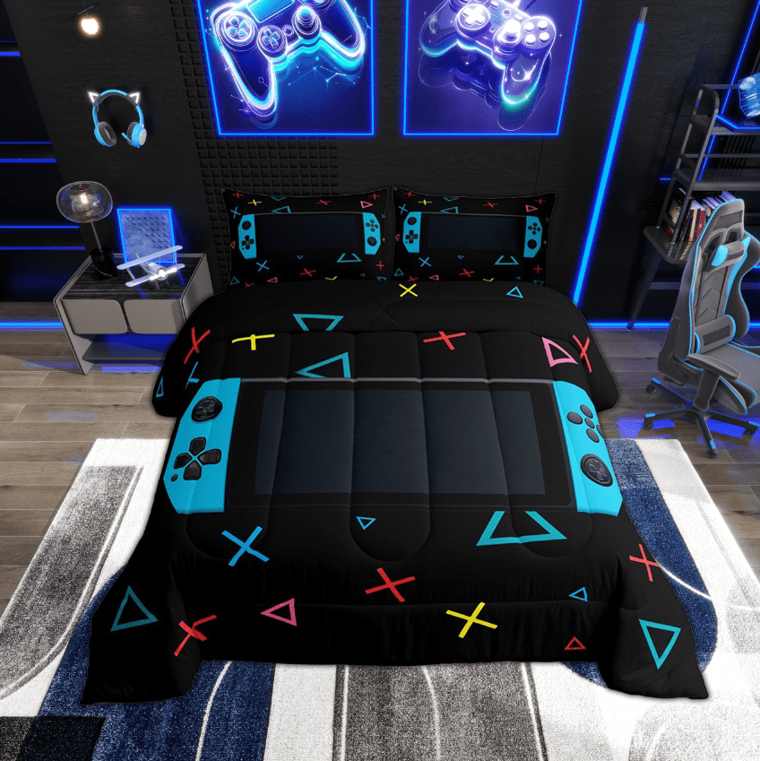 Gamer Comforter Set Bedroom Gaming Bedding Set Video Game Comforter ...