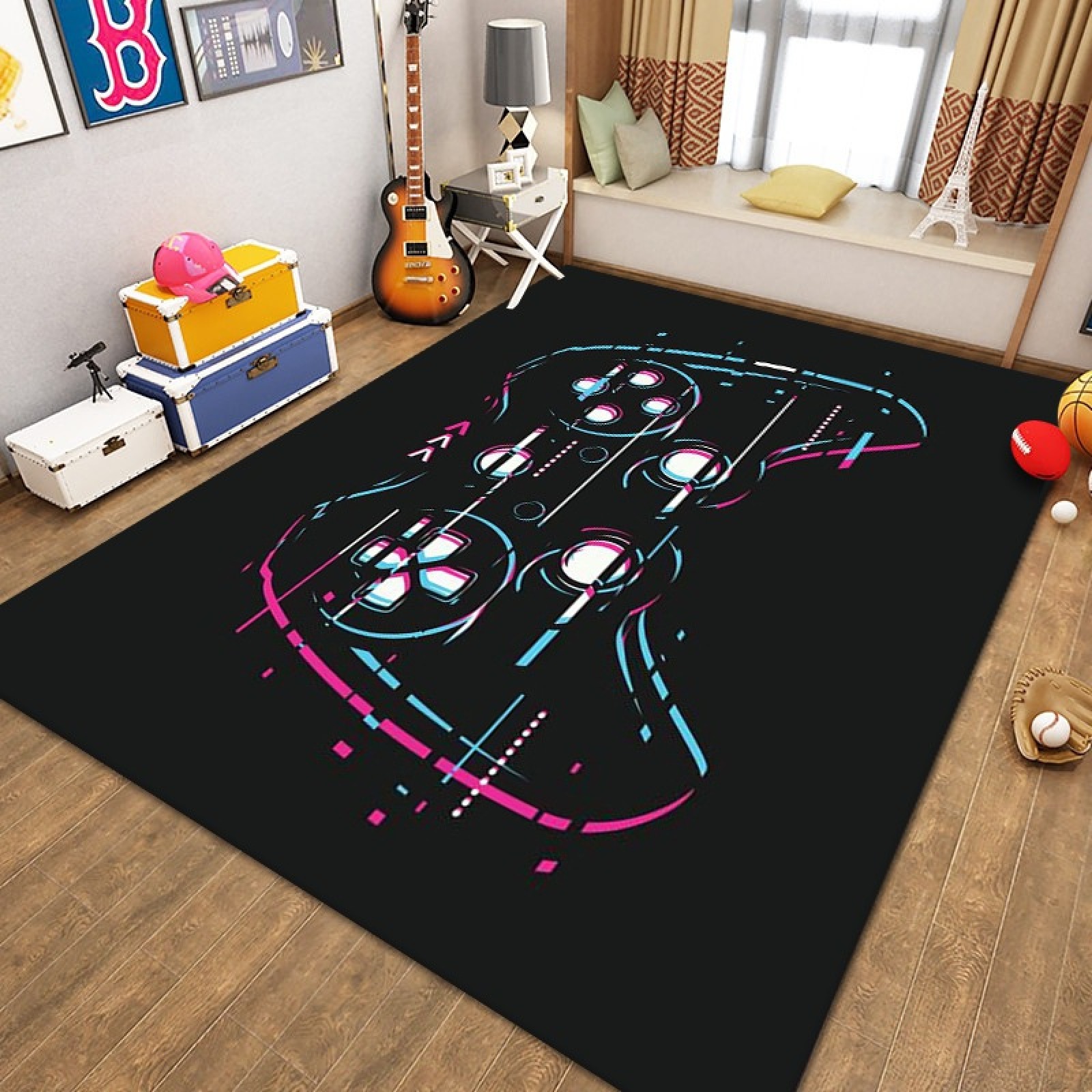 Walmart Gamer Controller Area Rug, Non Slip, 5' x 6', Gaming Carpet for ...