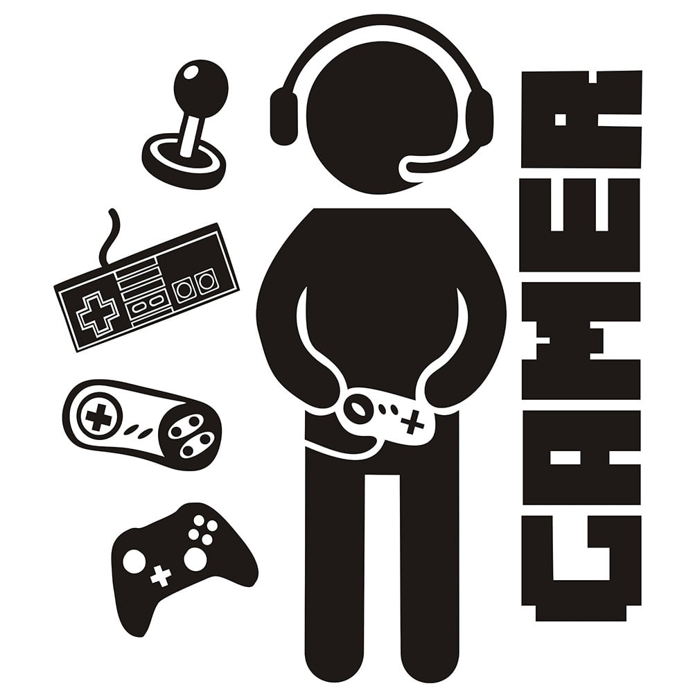 Gamer Decals for Room Game Wall Sticker for Kids Room Bedroom Playroom ...
