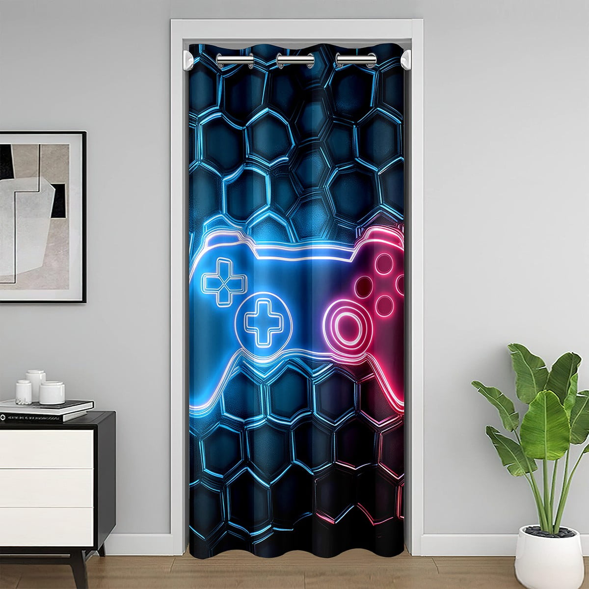 Gamer Door Curtain Adults, Teens Gaming Closet Door Cover Curtain for ...