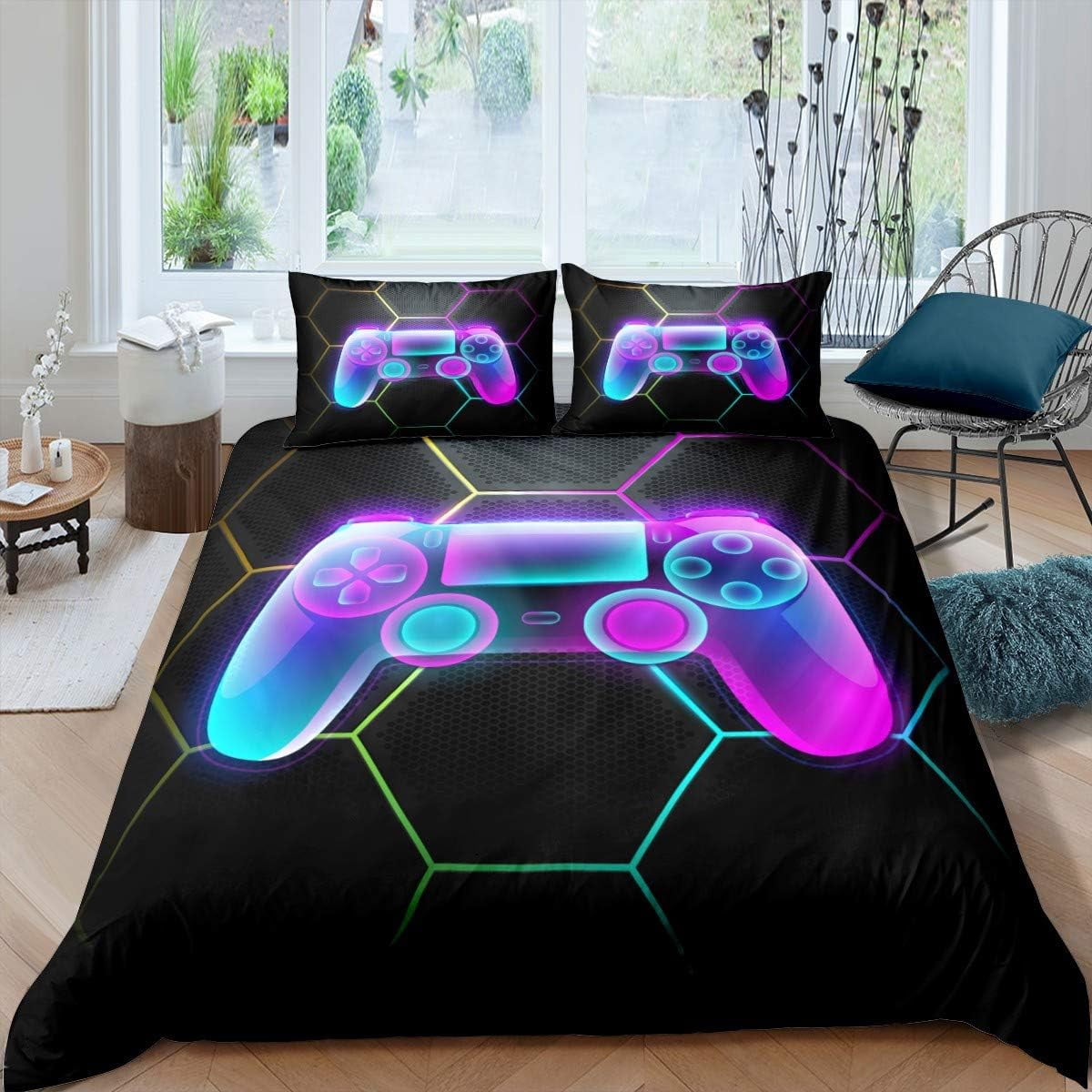 Gamer Duvet Cover Gaming Gamer Console Bedding Set for Kids Boys Girls ...