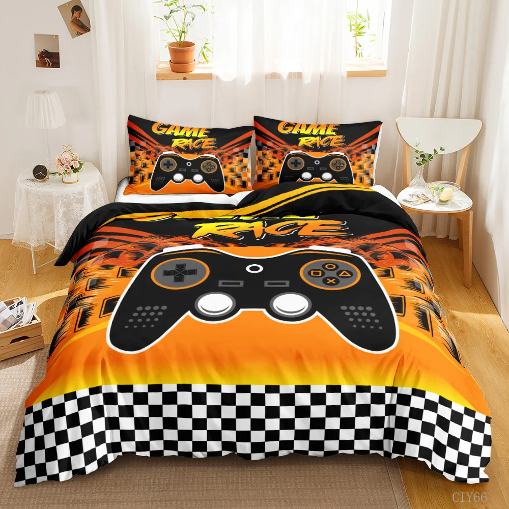 Gamer Duvet Cover Set Kids Boys Tes Video Game Controller Gamepad ...