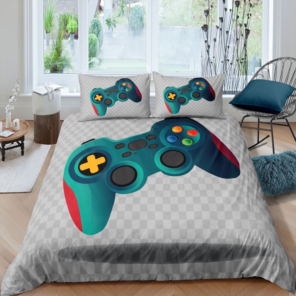 Gamer Duvet Cover Set King Full Size For Kids Boys Bedding Set Gamepad ...