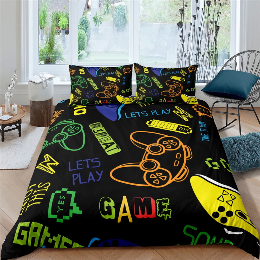 Gamer Duvet Cover Set King Full Size For Kids Boys Bedding Set Gamepad ...