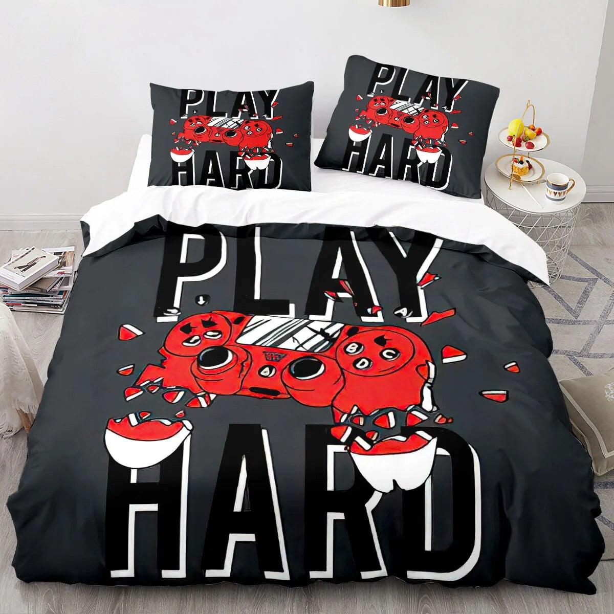 Gamer Duvet Cover Set Video Game Gaming Boys Gamepad Action Blue ...
