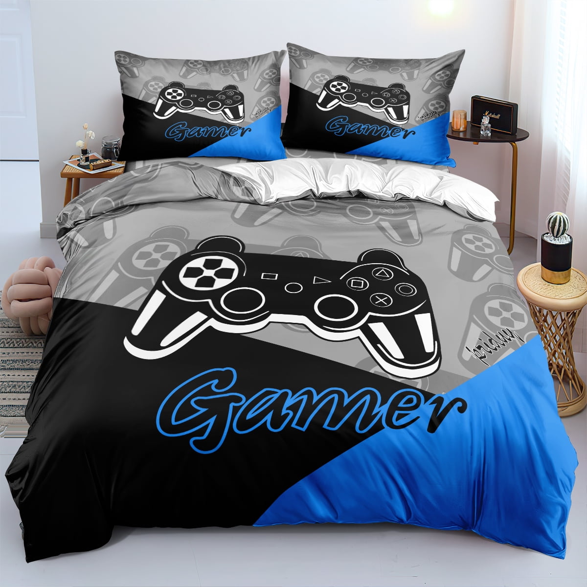 Twin Size Video Gamer Duvet Cover Set for Boys Teen Boys Kids Bedroom ...