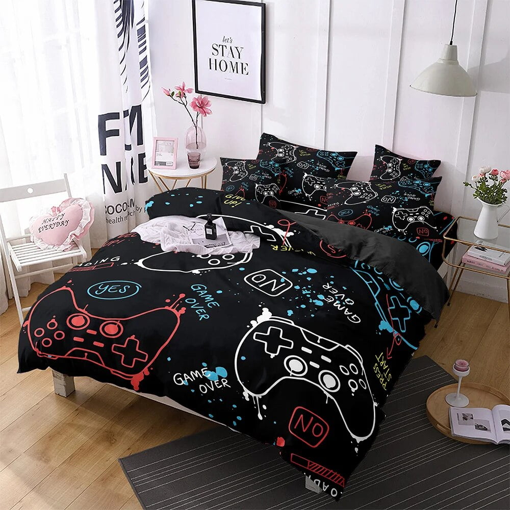 Gamer Duvet Cover for Boys Gaming Comforter Cover Games Gamepad ...