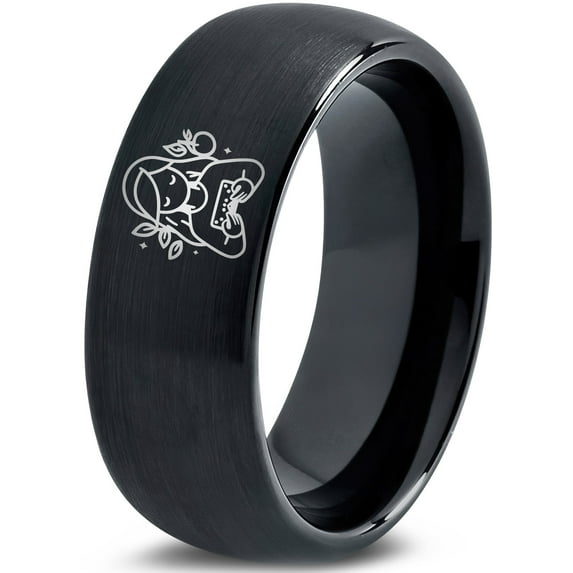 Gamer Engagement Rings Tungsten Wedding Jewelry Black Best Friend Gifts ...