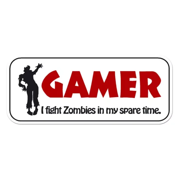 Gamer Fight Zombies Sticker Phone Decal Water Bottle Stickers Car ...