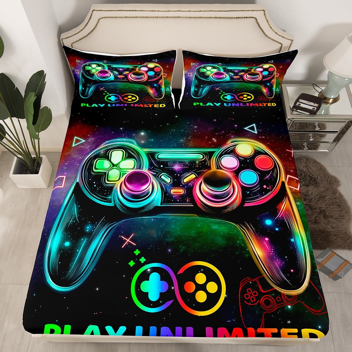 Gamer Fitted Sheet Gaming Bed Sheets Gamer Gifts,Game Consoles Sheets ...