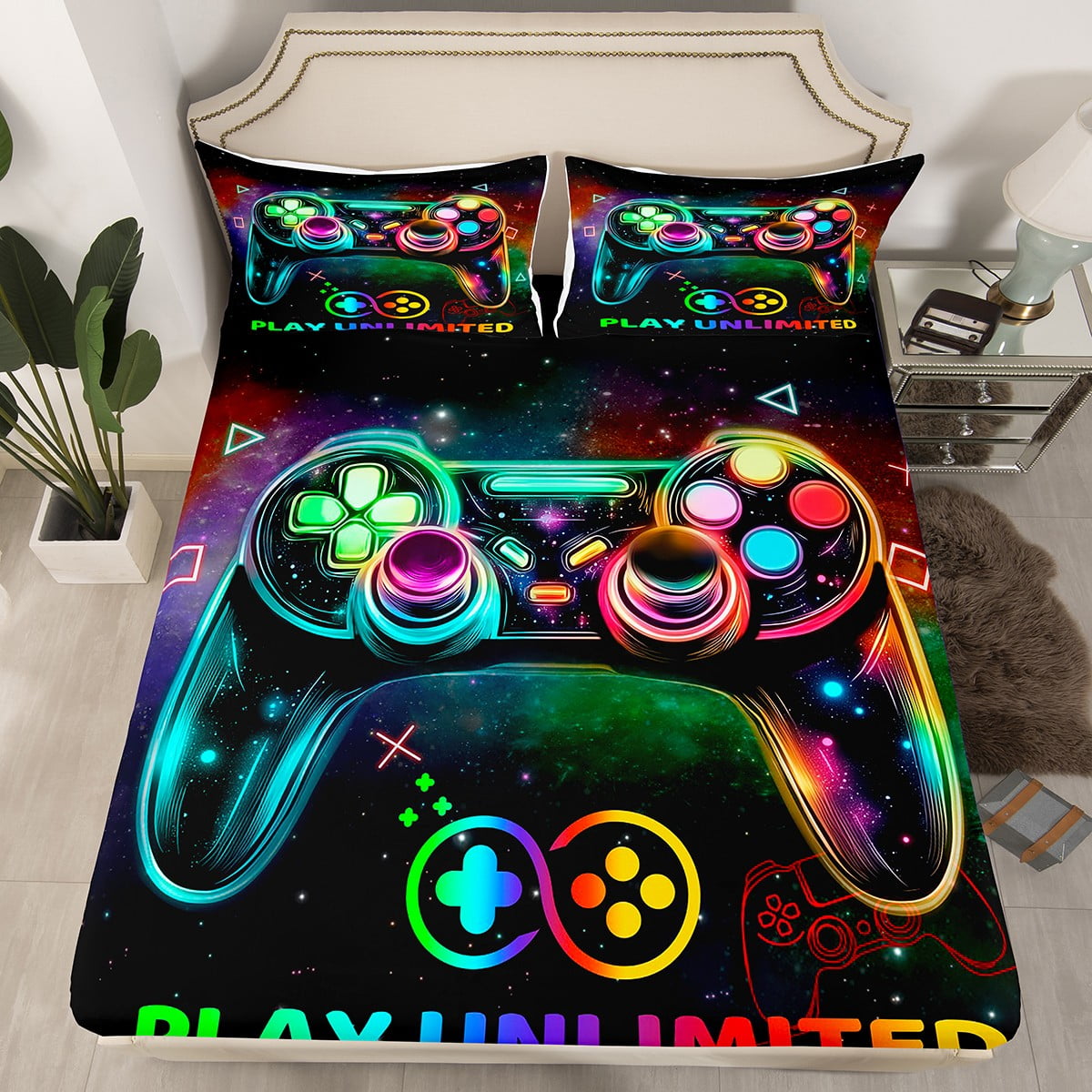 Gamer Fitted Sheet Gaming Bed Sheets Gamer Gifts,Game Consoles Sheets ...