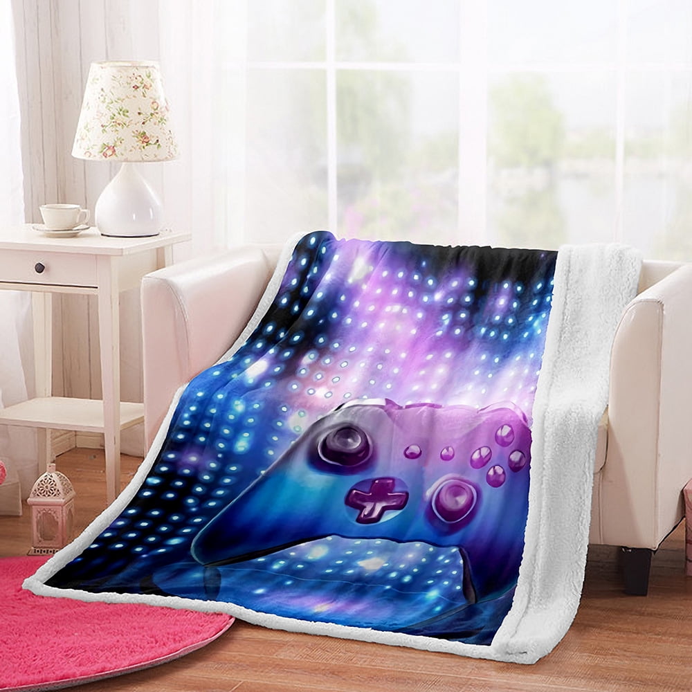 Gamer Fleece Blanket for Couch Sofa Video Games Throw Blanket for Boys ...
