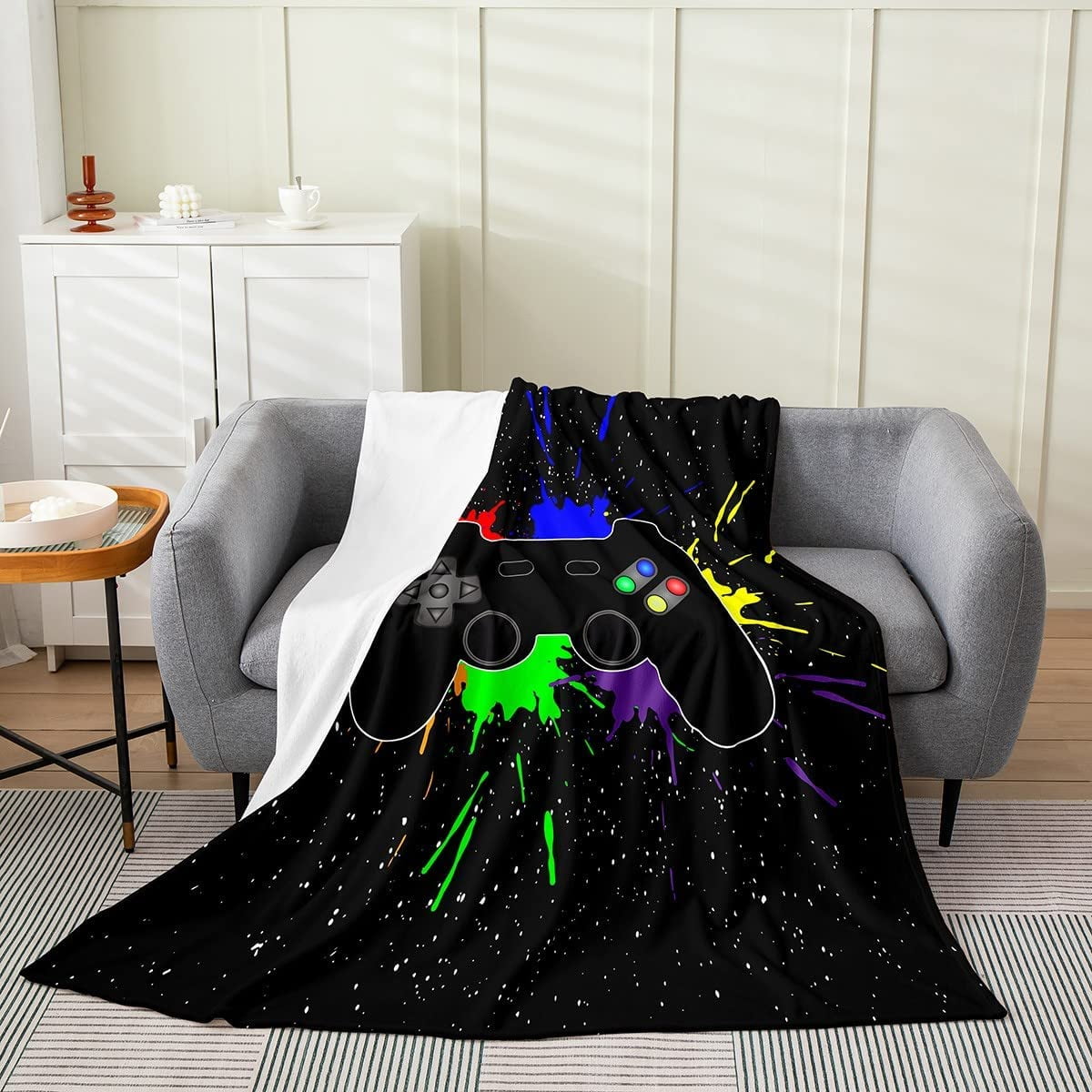 Gamer Fleece Throw Blanket for Bed Sofa Couch,Game Gamepad Flannel ...