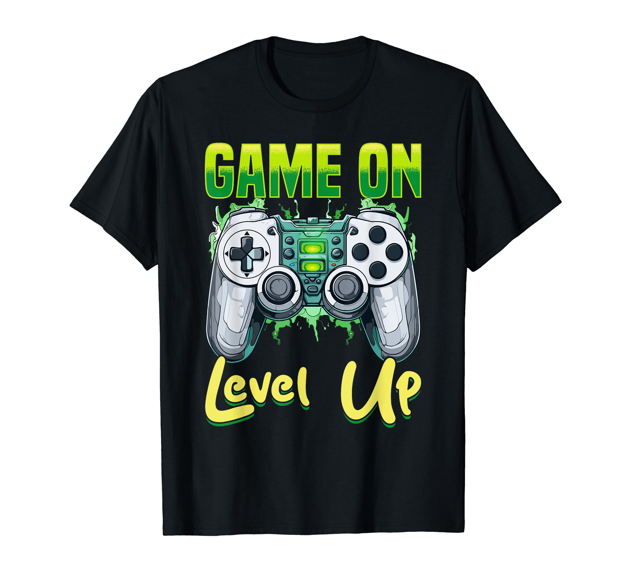 Gamer Gaming Game On, Level Up T-Shirt - Walmart.com