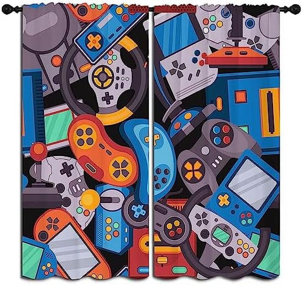 Gamer Gaming Gamepad Rod Pocket Blackout Curtains for Boy Girl Bedroom ...