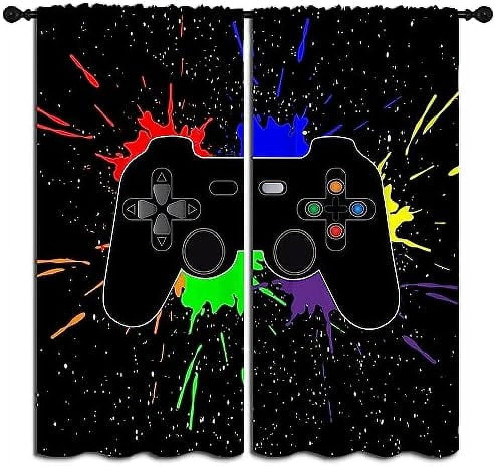Gamer Gaming Gamepad Rod Pocket Blackout Curtains for Boy Girl Bedroom ...