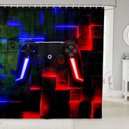 Teen Gaming Shower Curtain Gamer Gift for Boys Game Room Decor Kids ...