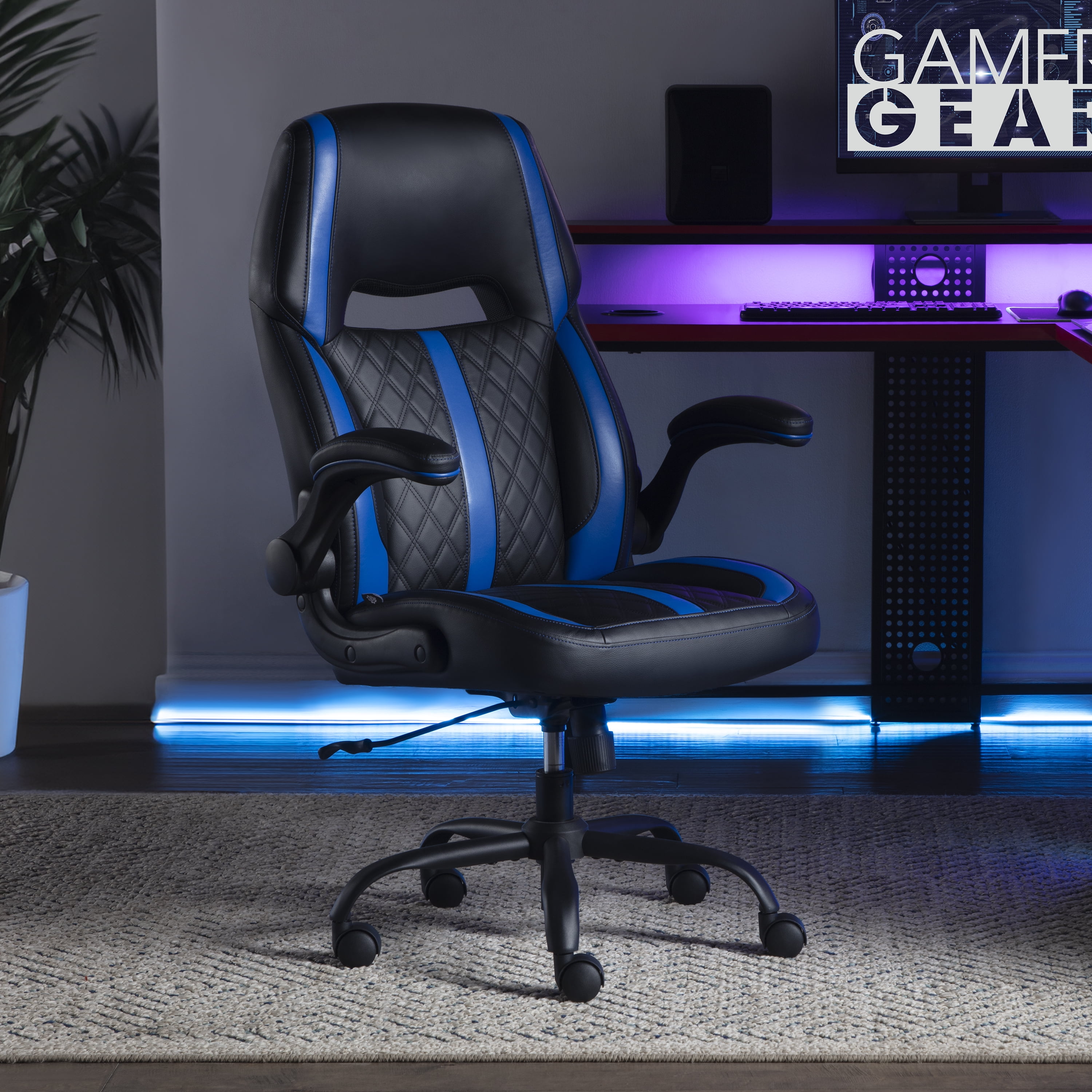 Gamer Gear Maven Gaming Chair with Flip-Up Armrest and Adjustable ...