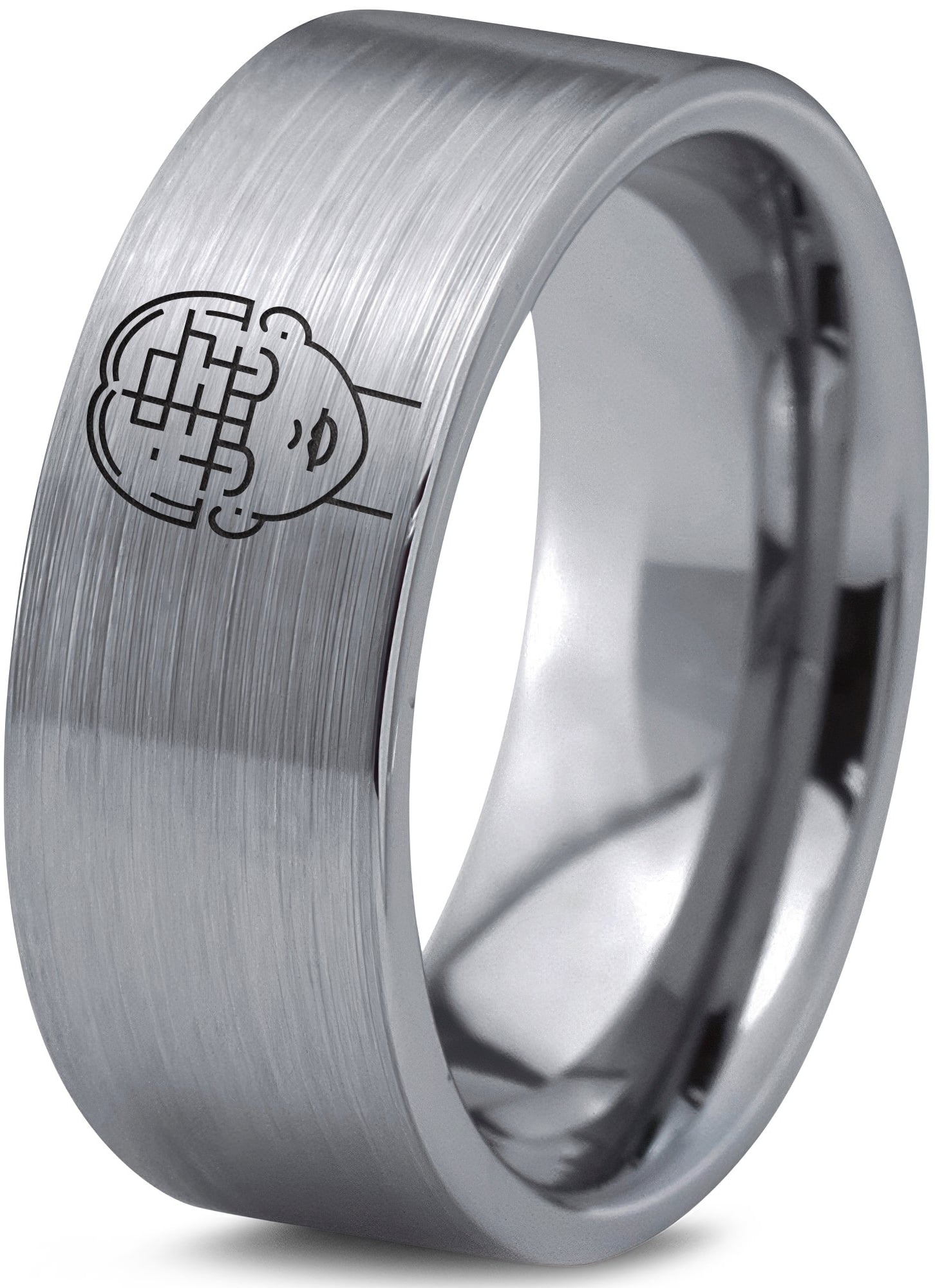 Gamer Gift for Her Grey Engagement Ring Tungsten Men Cool Rings 60th ...