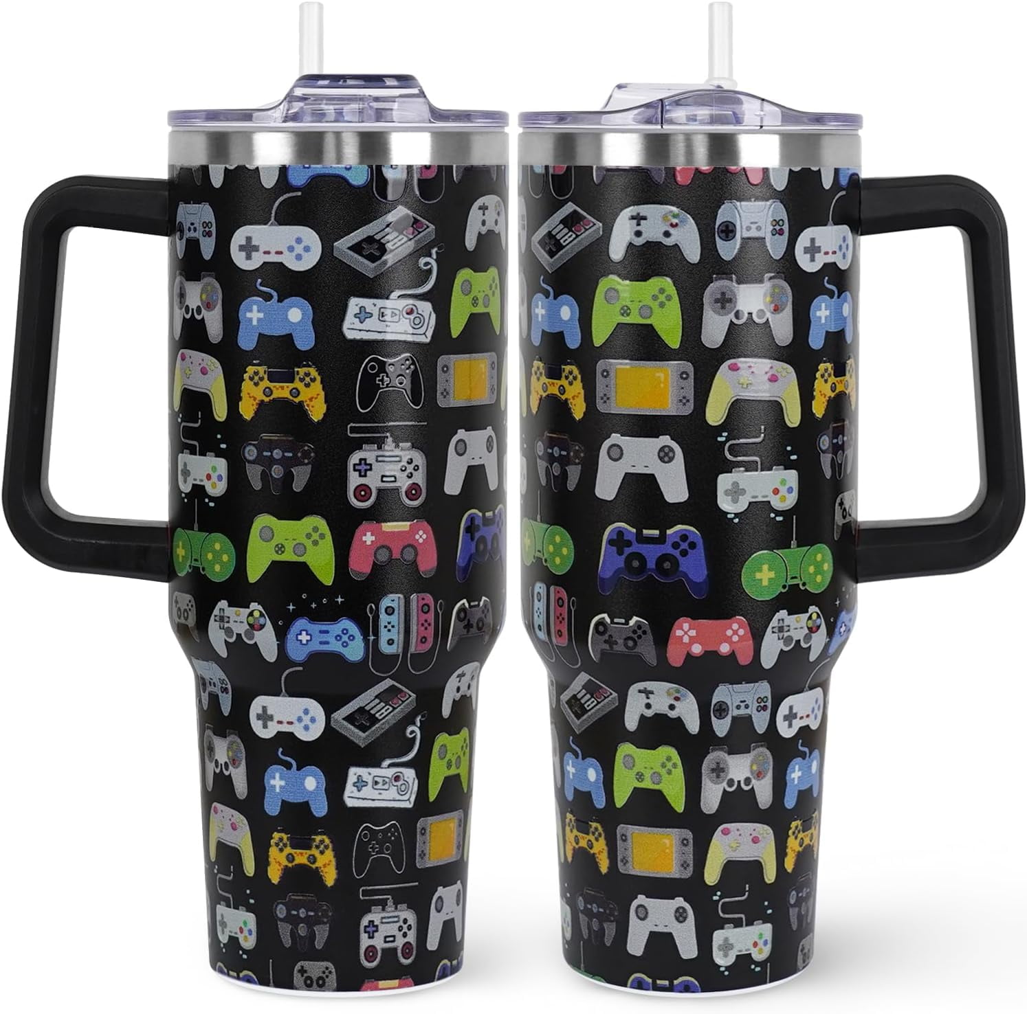 Gamer Gifts 40 oz Tumbler with Handle and Straw Lid for Men,Cool Game ...