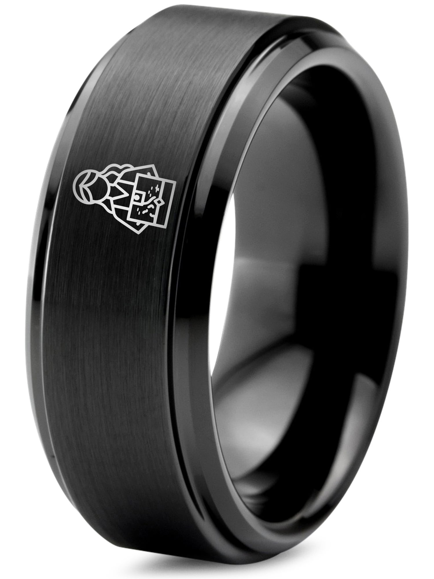 Tungsten Mens Ring Black Gamer Blue Metal Bridesmaids Gifts for ...