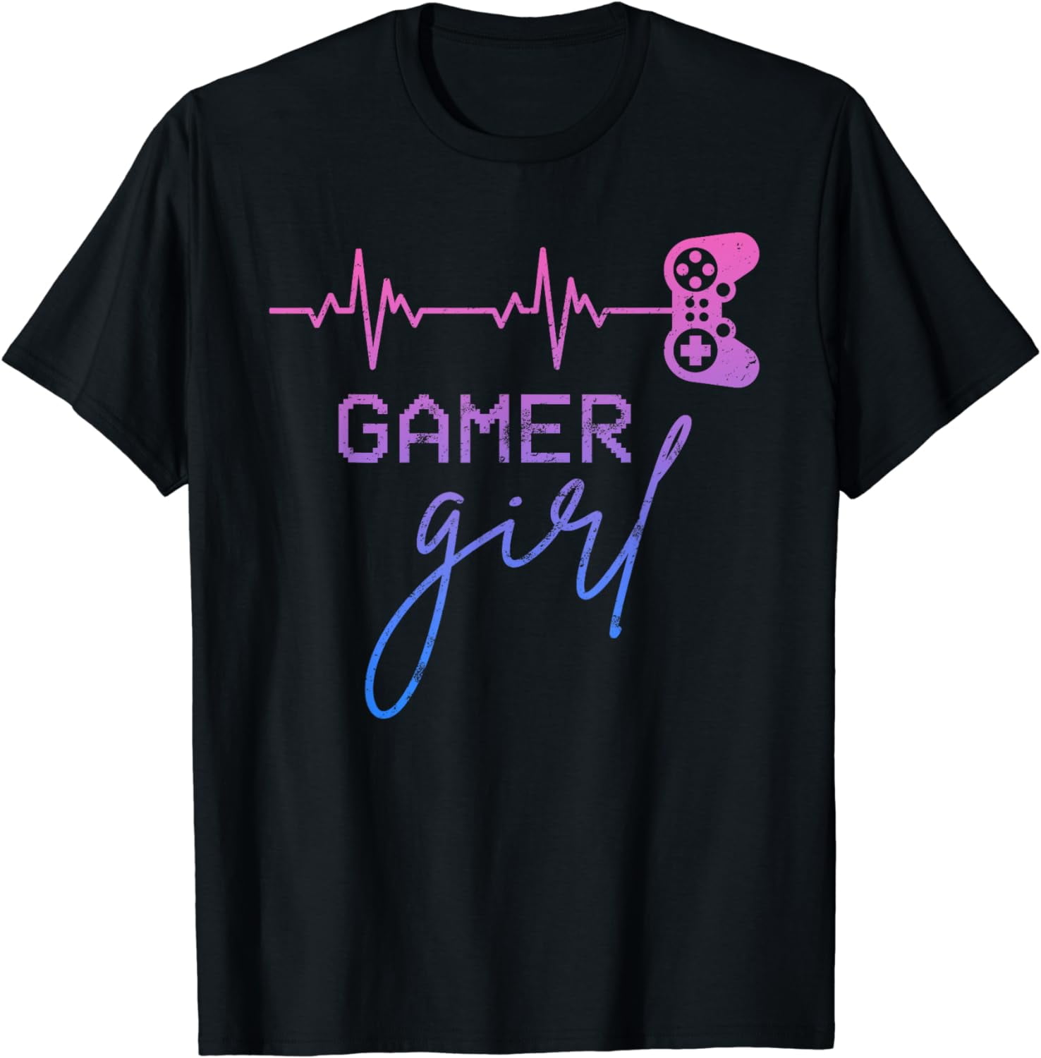 Gamer Girl Cute Heartbeat Gamer for Girl Video Game Lovers T-Shirt ...