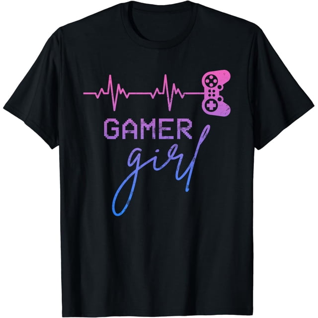 Gamer Girl Cute Heartbeat Gamer for Girl Video Game Lovers T-Shirt ...