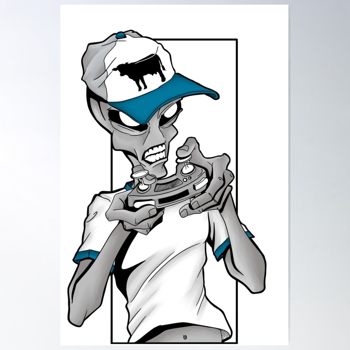 Gamer Gray Poster Wall Art, Modern Wall Decor For Living Room Bedroom ...