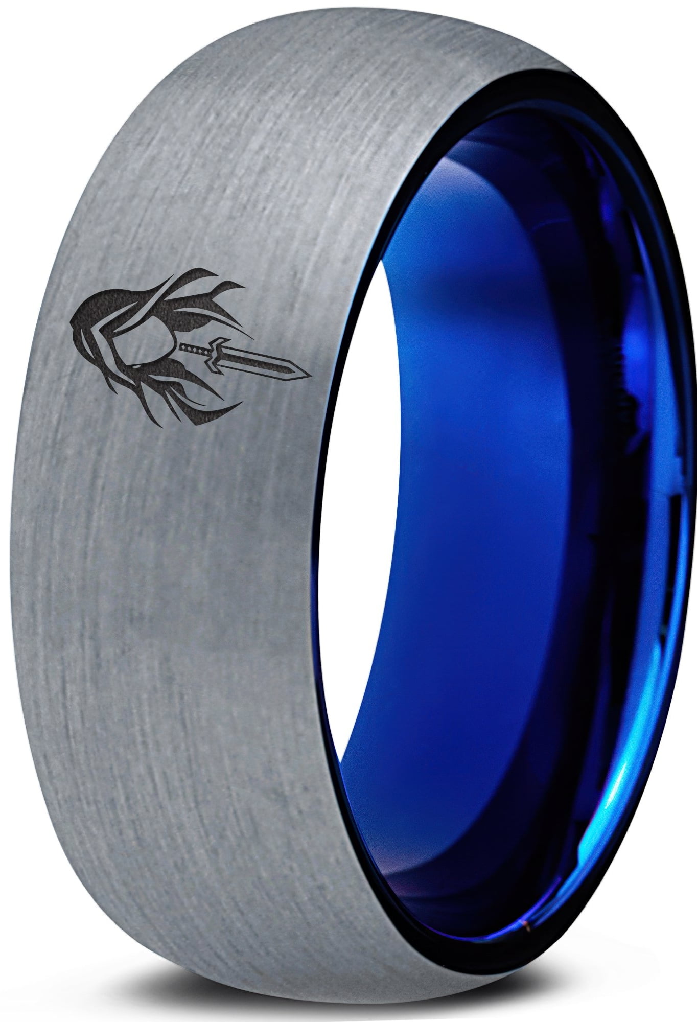 Gamer Grey Ring Boho Mens Rings Tungsten Police Engraving 10mm Mom Men ...