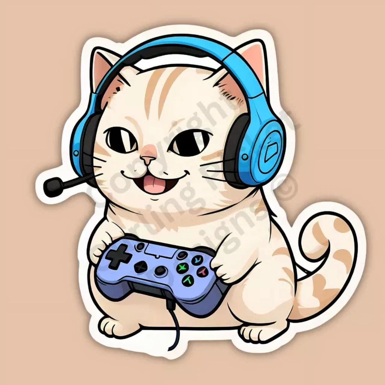 Gamer Headset Gamepad Cute Fun Sticker Phone Decal Water Bottle ...
