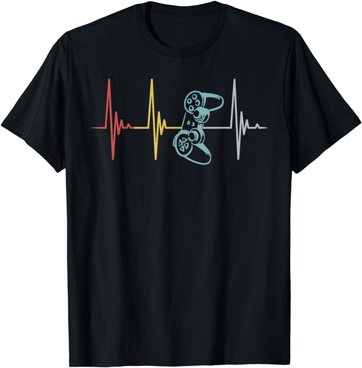 Gamer Heartbeat Controller For Nerd Multiplayer Gaming T-Shirt ...