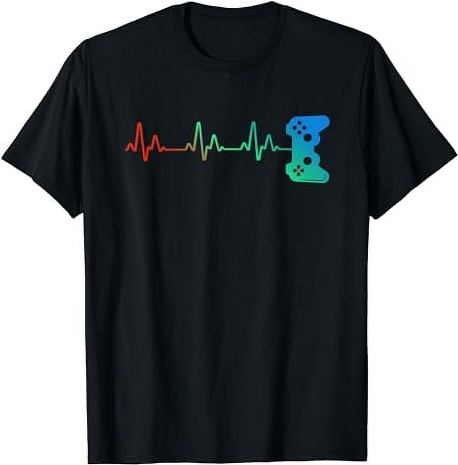 Gamer Heartbeat - Video Game Controller eSports Nerdy Gamer T-Shirt ...