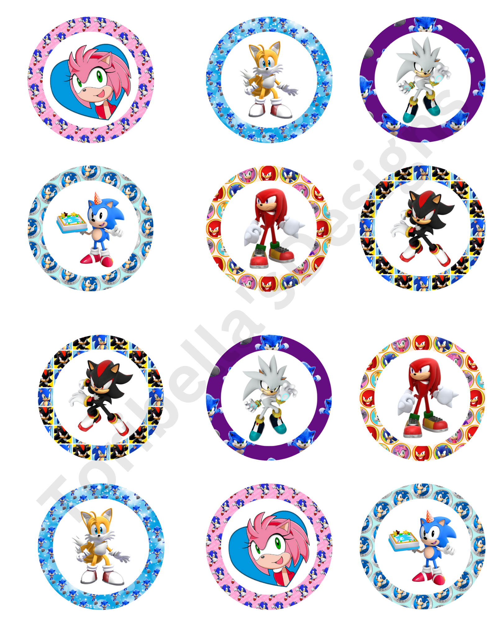 Gamer Hedgehog Edible Image Happy Birthday Cupcake Toppers Twelve 2 ...