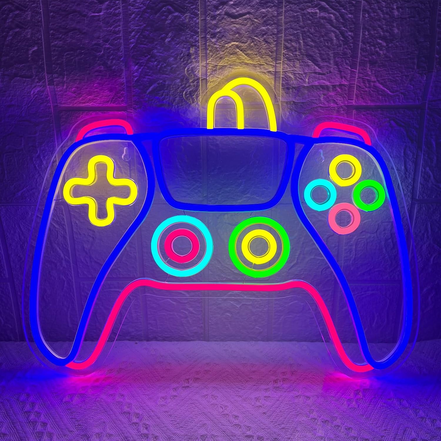 Gamer Neon Sign 17'' x 13'' Big Colorful Gaming Controller Neon Light ...