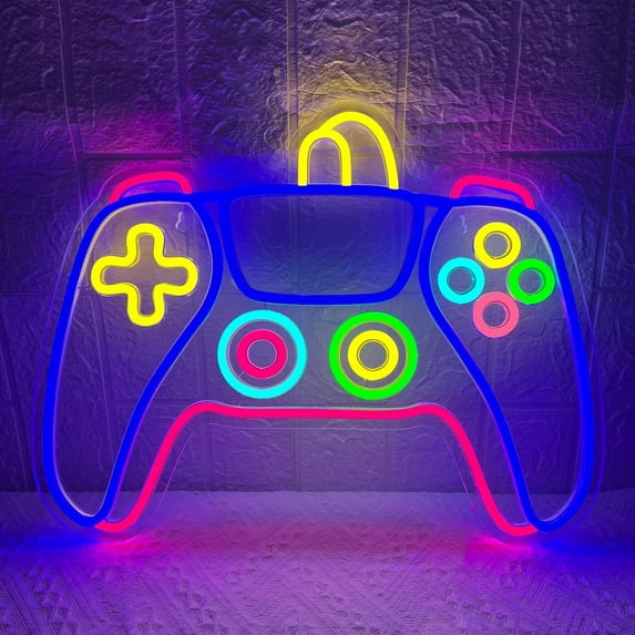 Gamer Neon Sign 17'' x 13'' Big Colorful Gaming Controller Neon Light ...