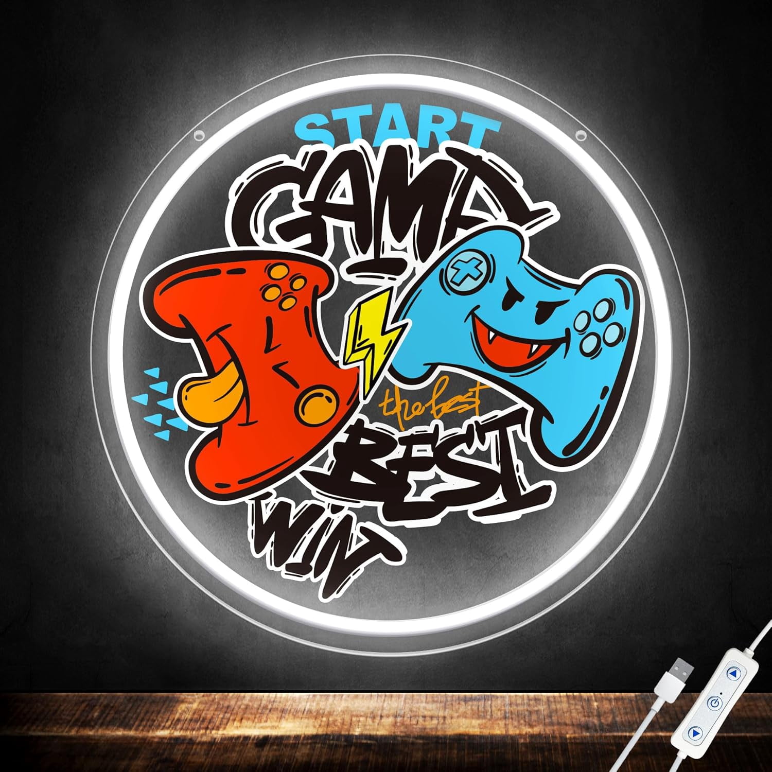 Gamer Neon Sign - LED Light Up Sign for Game Rooms, Boys' Rooms, Teen ...