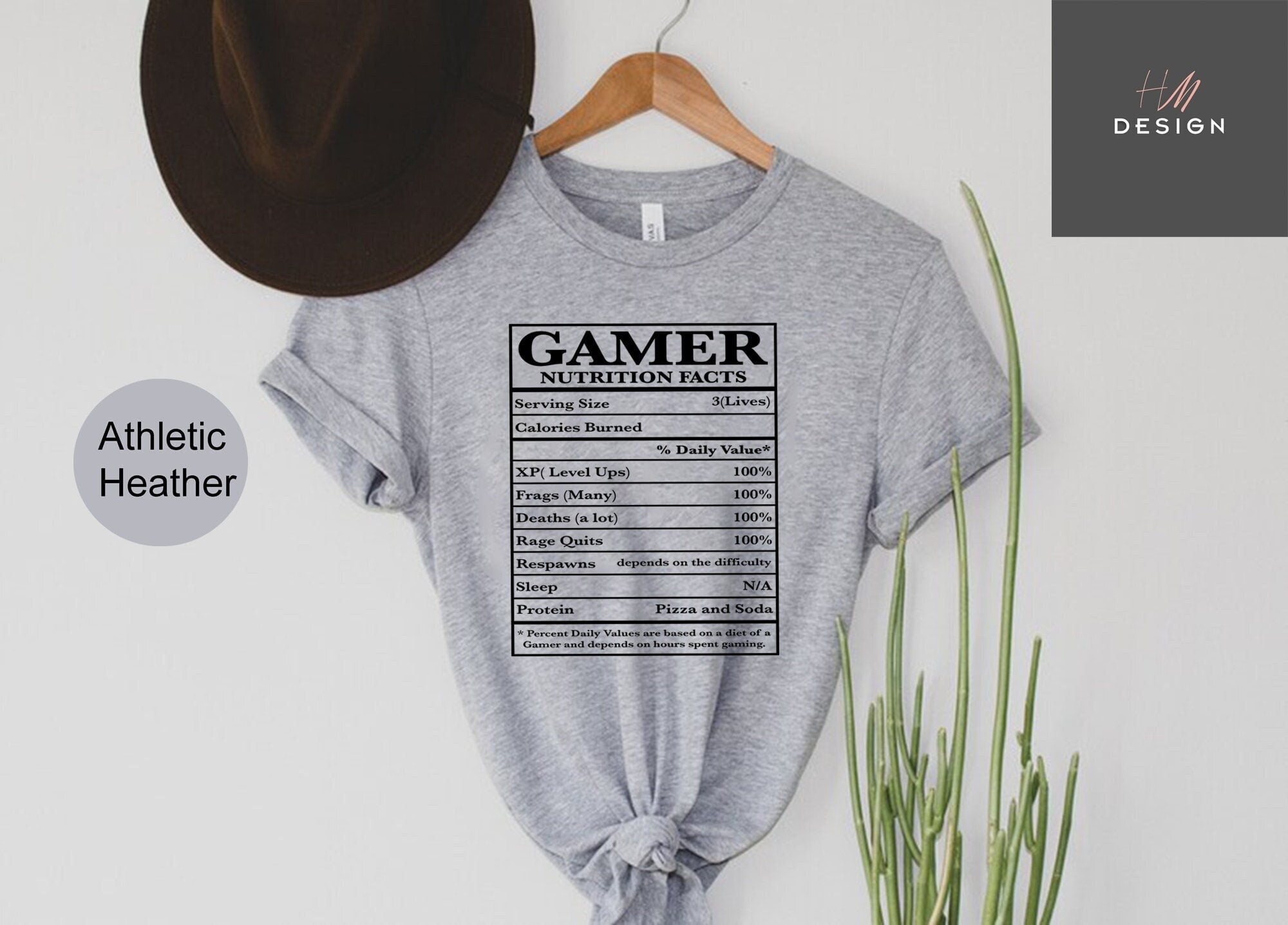 Gamer Nutrition Facts Shirt For Gamers, Birthday Gift, Valentine Gift ...