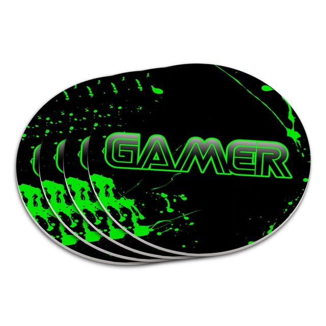 Gamer Paint Splatter Gaming Geek Coaster Set - Walmart Business Supplies