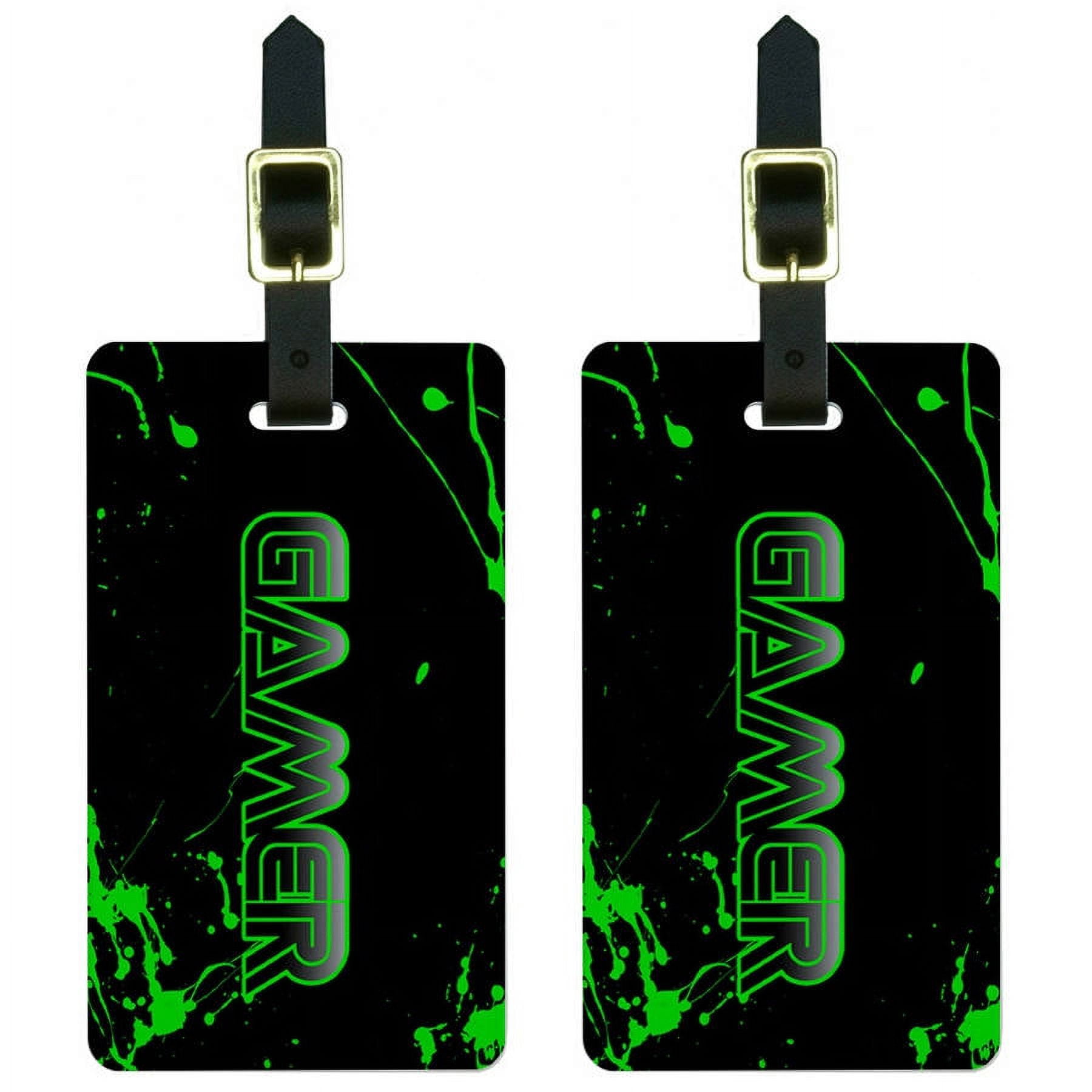 Gamer Paint Splatter Gaming Geek Luggage Tags Suitcase Carry-On ID, Set ...
