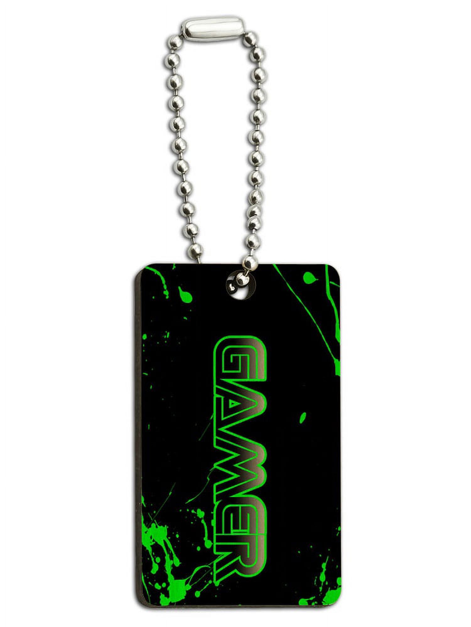 Gamer Paint Splatter - Gaming Geek Wood Rectangle Key Chain - Walmart.com