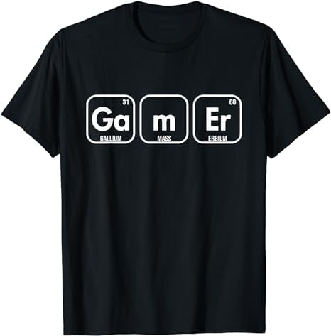 Gamer Periodic Table Of Elements Girl Console Player Gamer T-Shirt ...