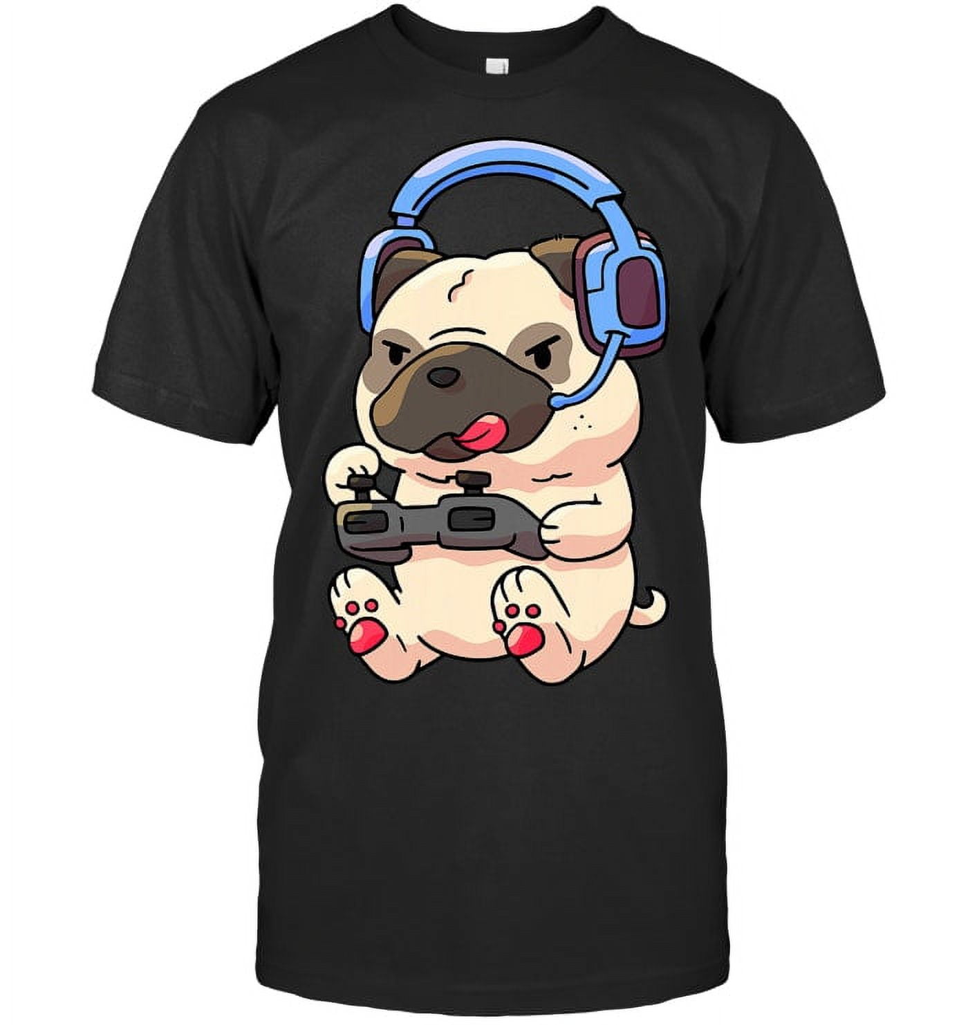 Gamer Pug Gaming Pugs Video Game Pug T Shirt - Walmart.com