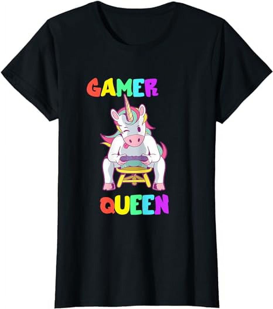 Gamer Queen Gamer Queen Gaming Unicorn Gamer T-Shirt - Walmart.com