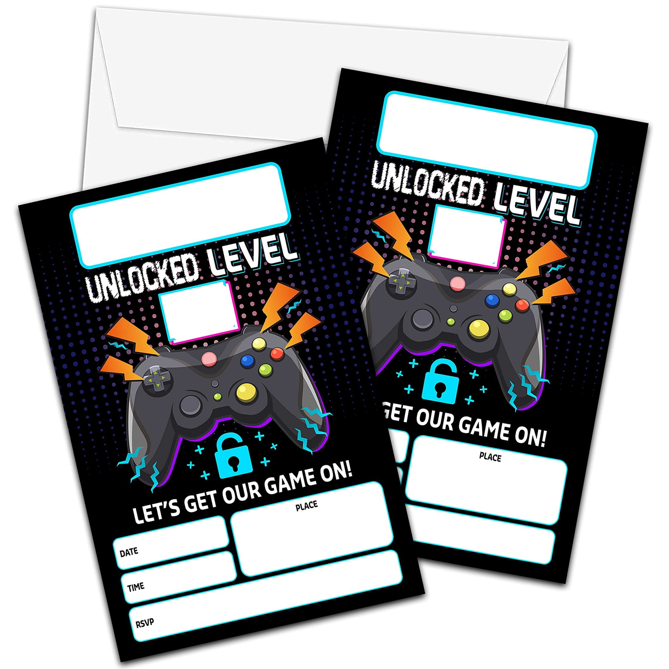 Gamer Quest Birthday Invites - 20 Personalized Video Game Invitations ...