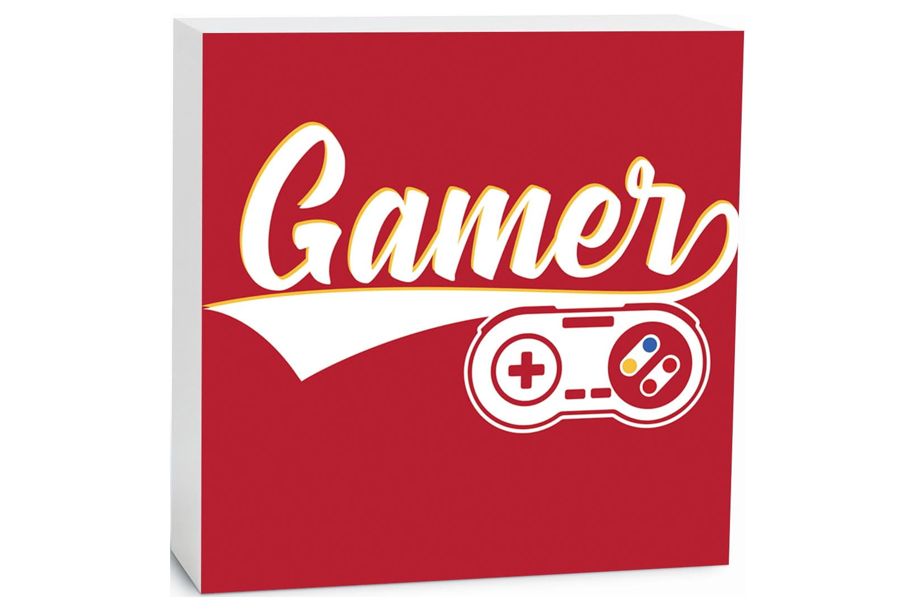 Gamer Red Game Console 5 x 5 Wood Tabletop Sign Plaque - Walmart.com
