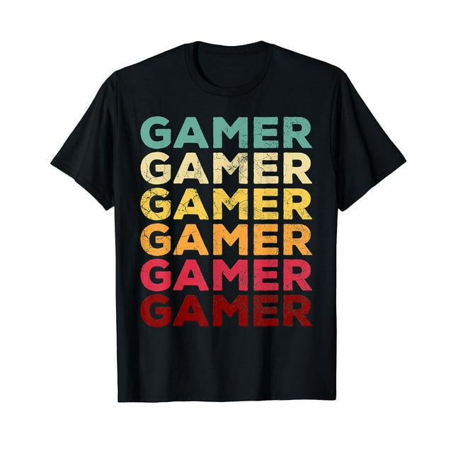 Gamer Retro 70s 80s 90s Video Game Men Boys Gift Vintage T-Shirt ...