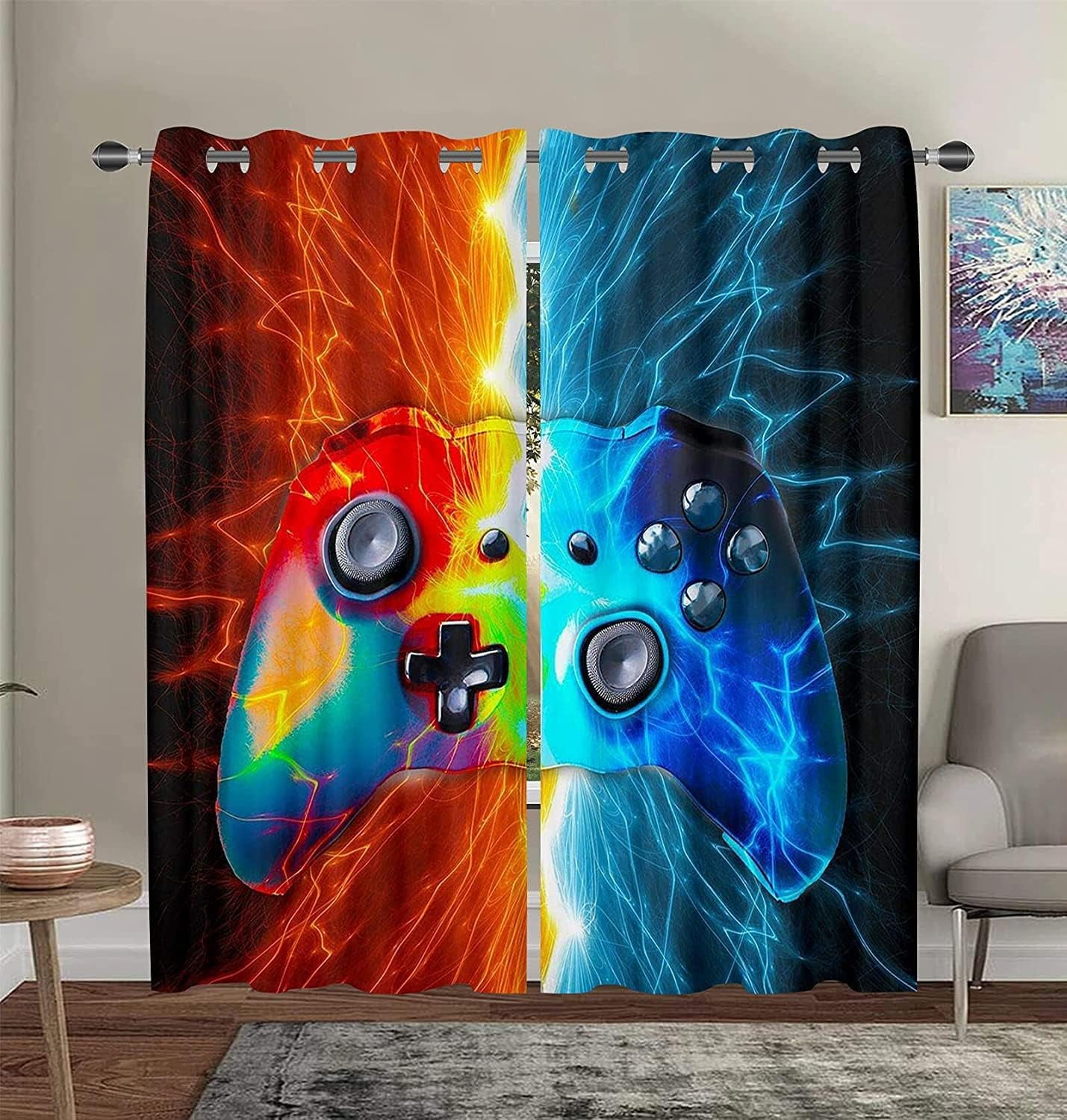 Gamer Room Curtains for Bedroom Boys Teens Video Game Gamepad Thermal ...